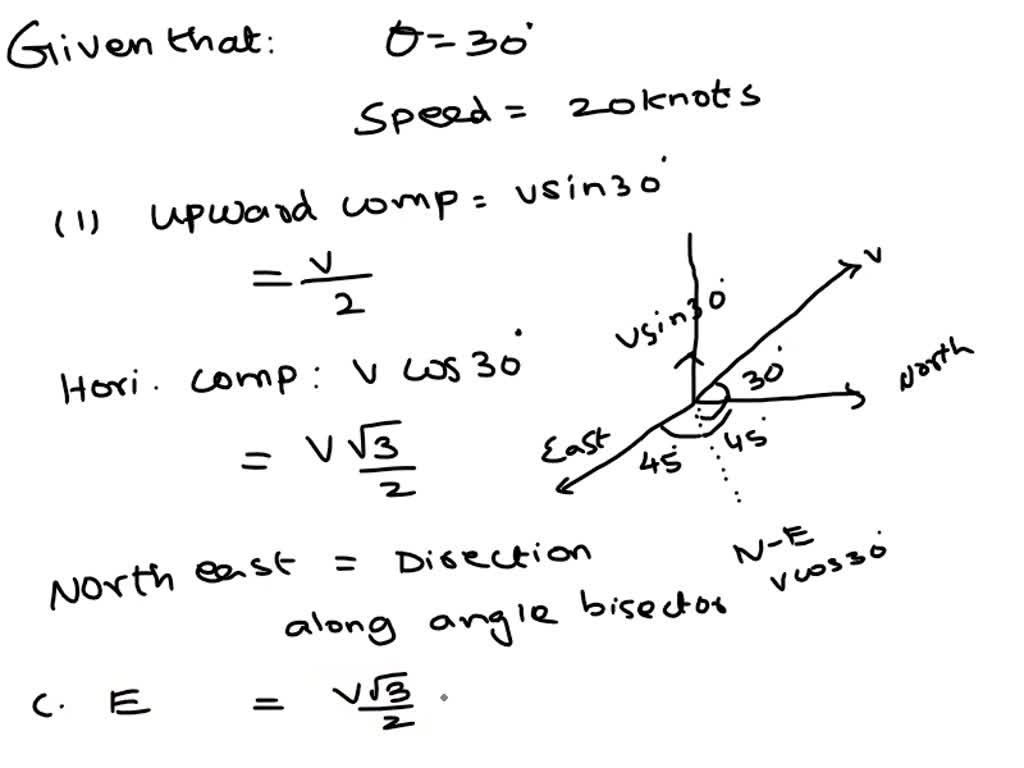 A submarine climbs at an angle of 30° above the horizontal with a ...