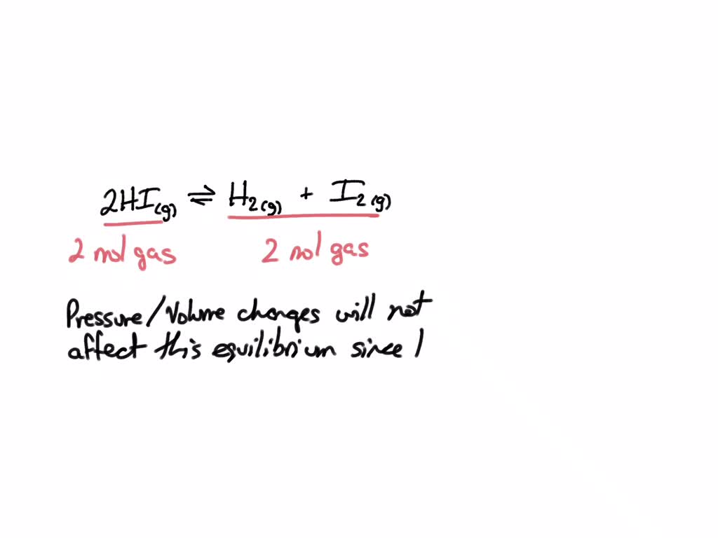 SOLVED: Suppose that for the reaction 2HI (g) = H2(g) I2(g), the ...