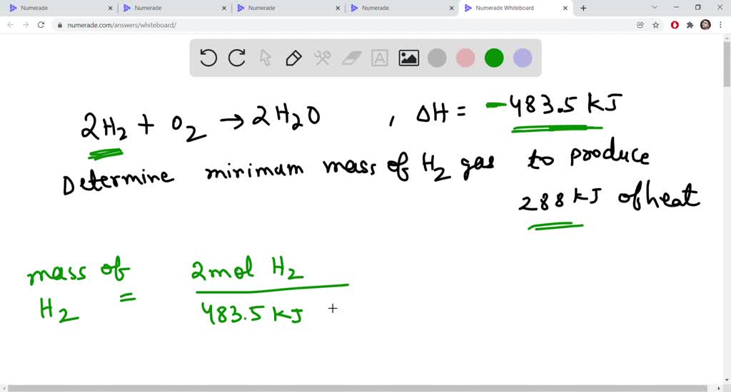 SOLVED: Hydrogen gas reacts with oxygen to form water: 2 H2(g) + O2(g ...