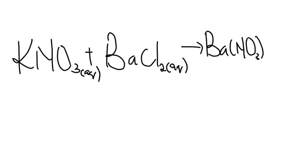 SOLVED: KNO3(aq) and BaCI2(aq) Complete Iconic Reaction and Net Iconic ...