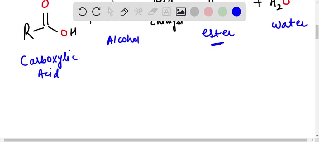 SOLVED: The conversion of a carboxylic acid to an ester Is known as: A ...