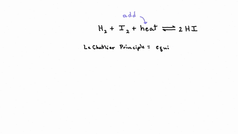 Consider the chemical reaction in equilibrium h2 i2 heat 2hi...