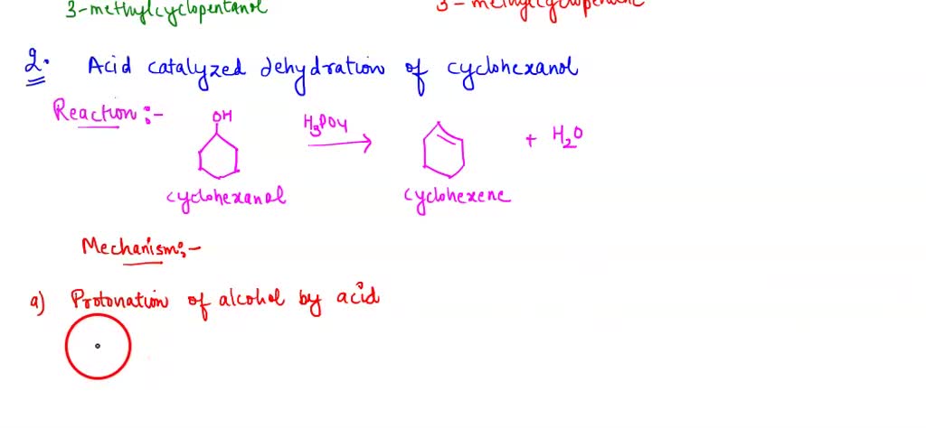 SOLVED: Alcohol Dehydration: Cyclohexanol -> Cyclohexene by adding diethyl ether and sulfuric ...