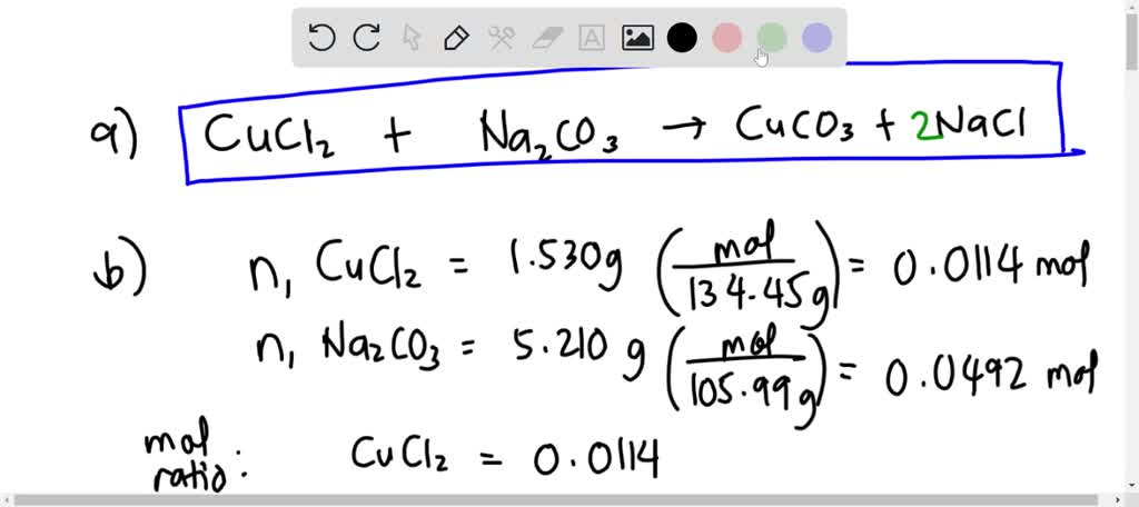 SOLVED: Limiting Reagent and Percent Yield When copper (II) chloride ...