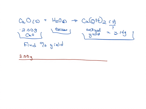 calcium oxide reacts with water in a combination reaction to produce ...