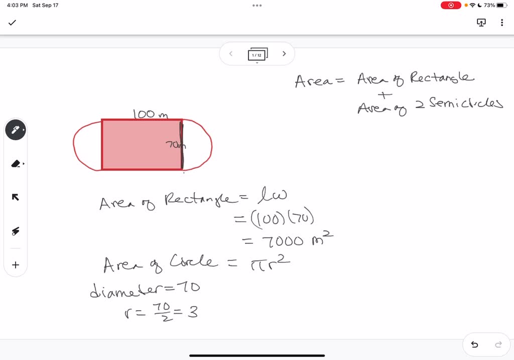 SOLVED: A training field is formed by joining rectangle and two ...