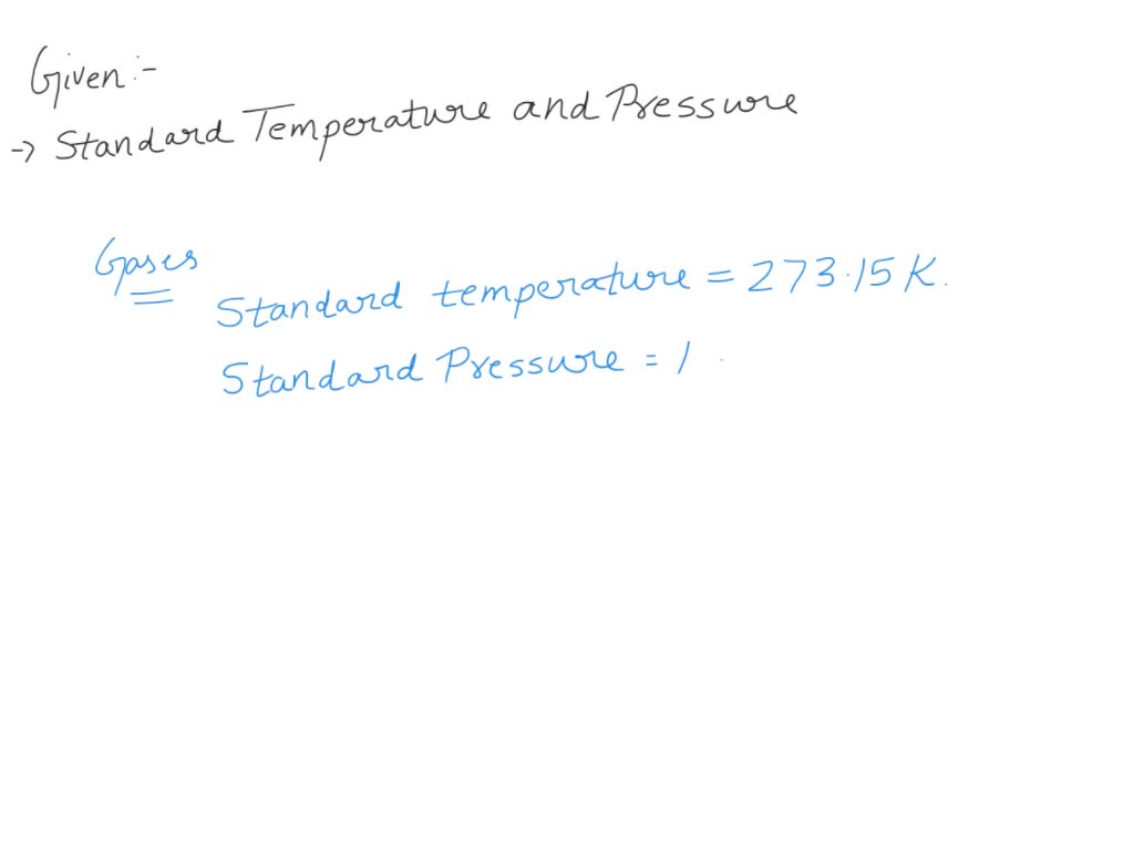 SOLVED: The standard reference conditions for gases has the values a ...