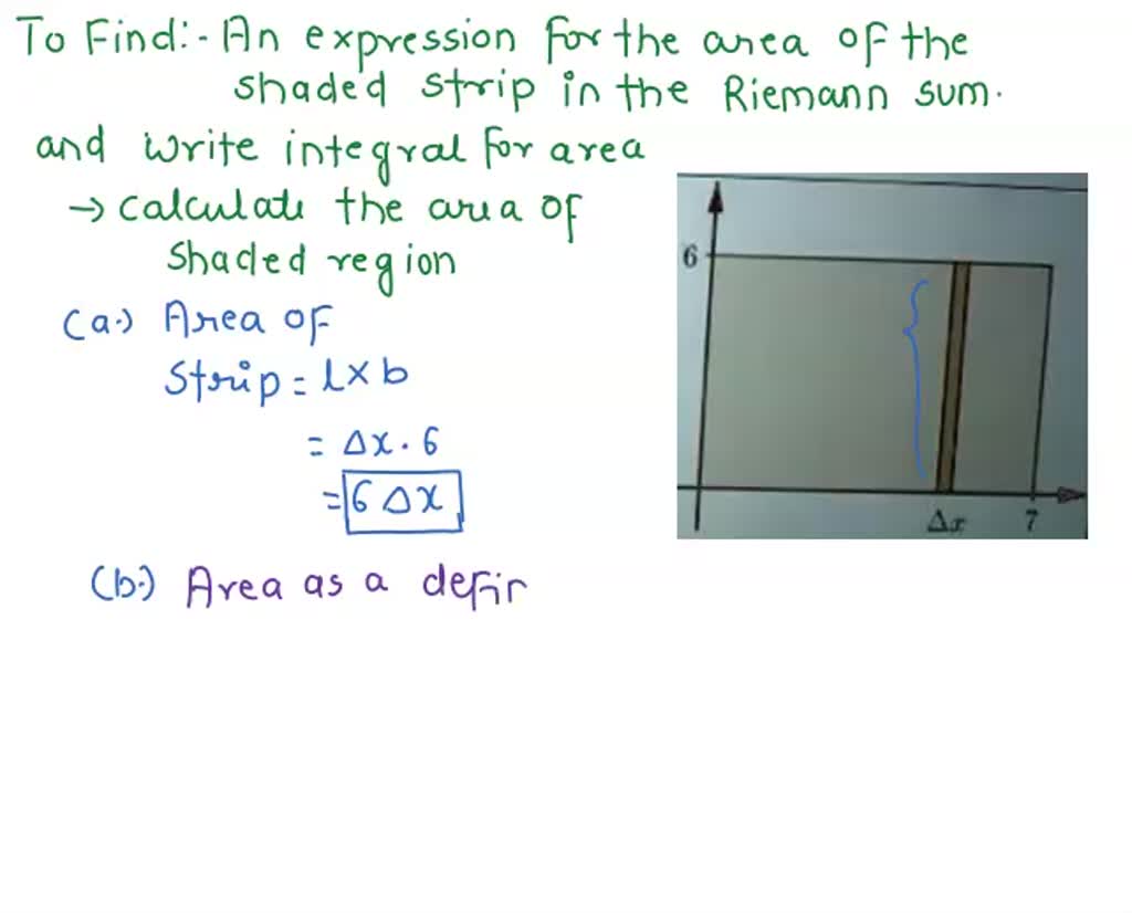 SOLVED: (a) Find an expression for the area of the shaded strip in the ...