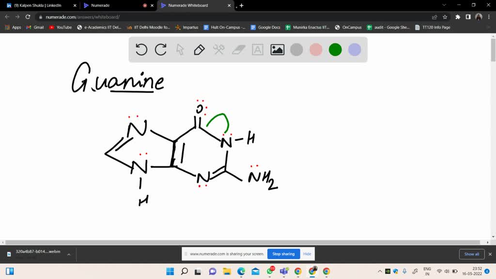 SOLVED: Draw a resonance structure for the DNA base guanine that shows ...