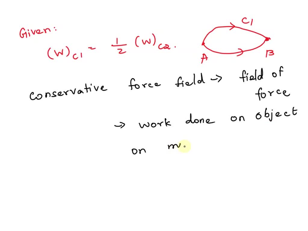 SOLVED: By experiment, you find that a force field F performs only half ...