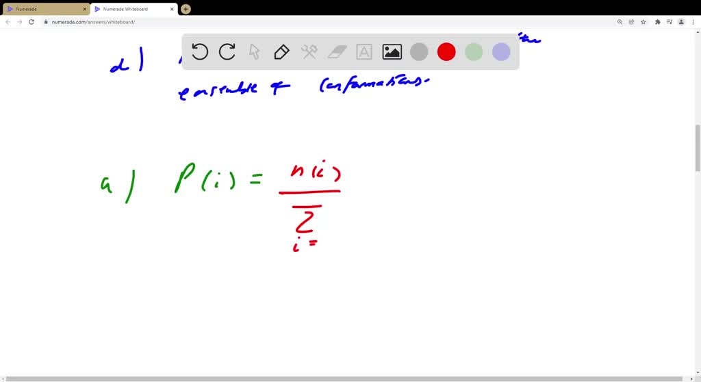 SOLVED: (a) Write an expression for the probability p(i) of finding the ...