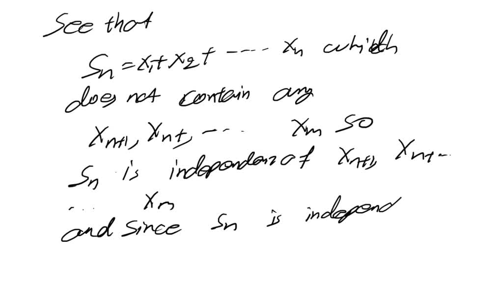 Solved Texts 4 Let Xk∈n Be A Sequence Of Independent Random Variables With X Exp Where