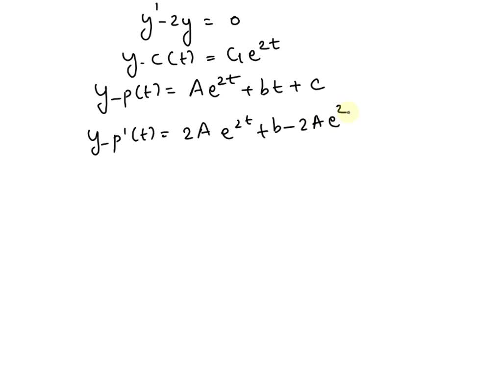 SOLVED: Consider the initial value problem: y” + 2y' + y = e^t Form the complementary solution ...