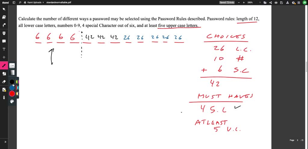 SOLVED: Calculate the number of different ways a password may be ...