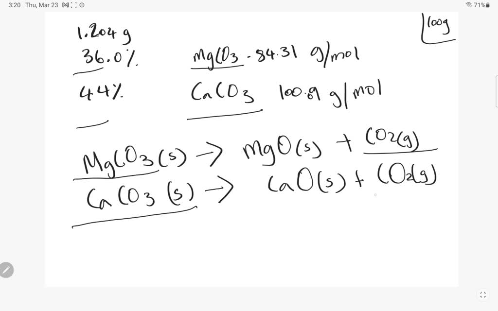 SOLVED: What mass of co2 is released of 1.204g of a sample that ...