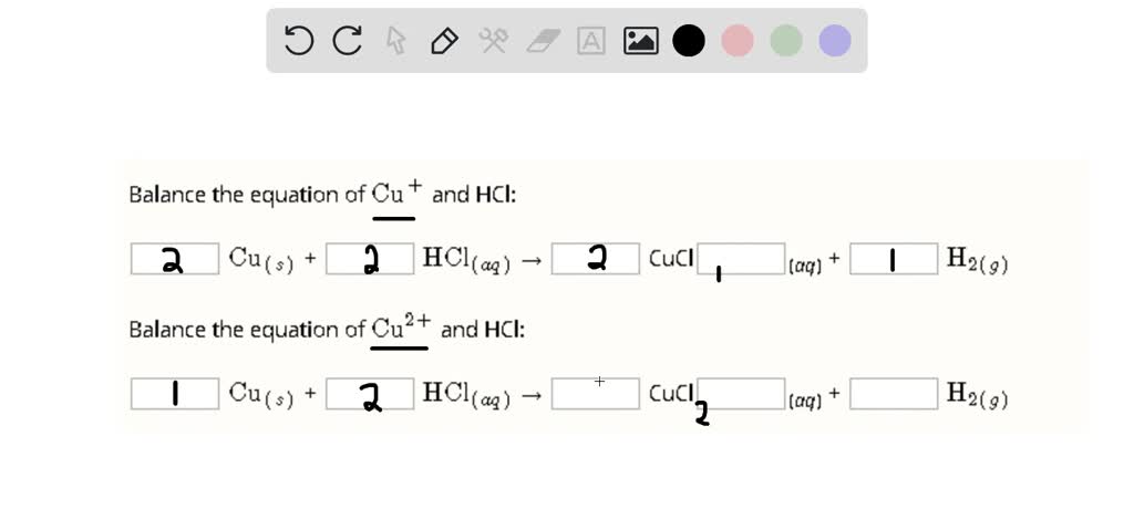 SOLVED: Copper is transition metal that can have more than one charge Balance the equation of Cu ...