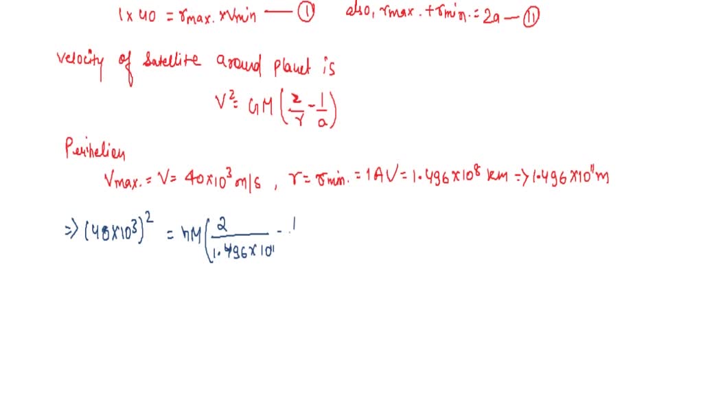 SOLVED: Suppose a comet has a velocity of 40 km/s at perihelion. The ...