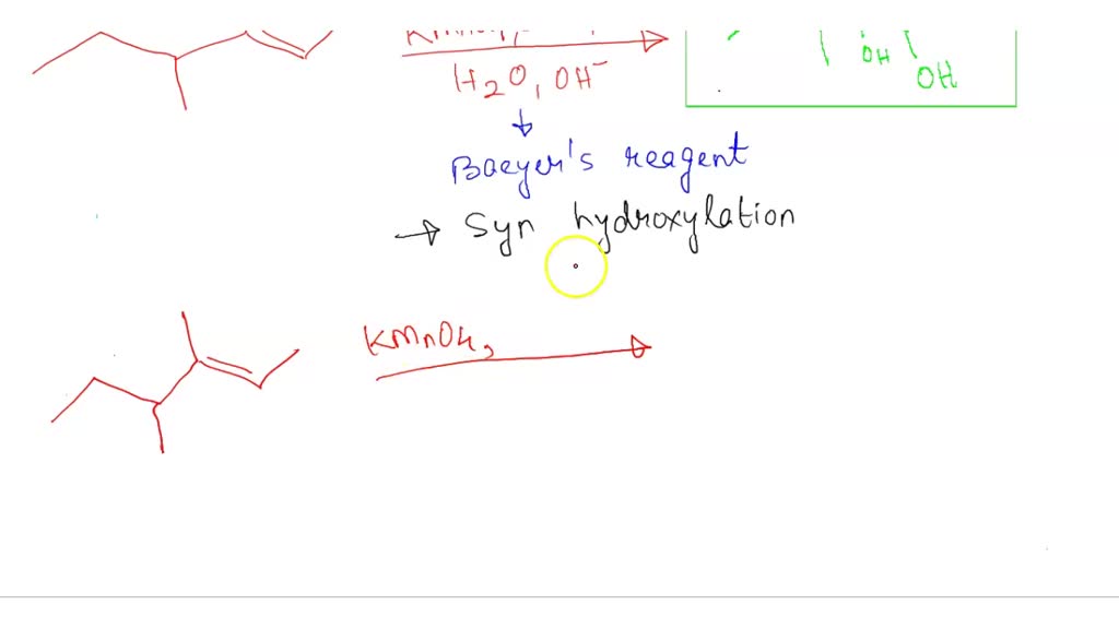 SOLVED: KMnO4 cold, diluted H2O, OH KMnO4 hot; conc. H2O, OH