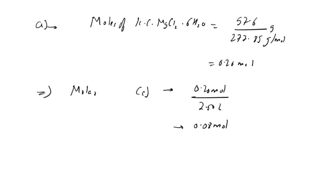 SOLVED: A solution was prepared by dissolving 5.76 g of (KClÂ·MgCl2Â ...