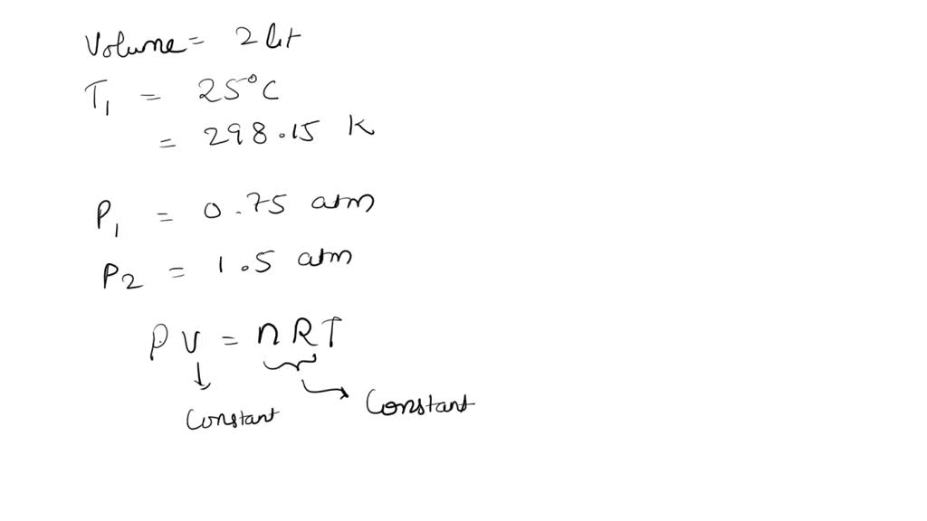 SOLVED: A rigid cylinder contains 2.00 liters of gas at a temperature ...