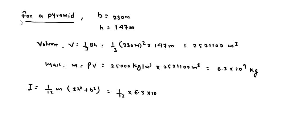 SOLVED: Calculate the inertia tensor of a solid rectangular pyramid of ...