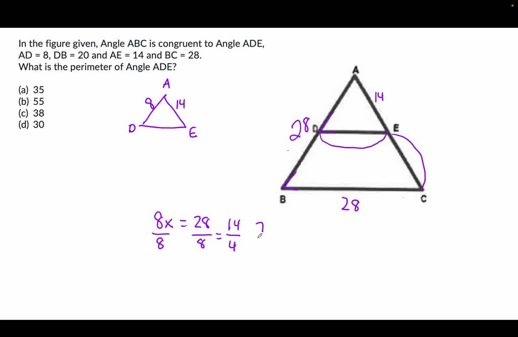 SOLVED: In the diagram, ABCD is a rectangle and point E lies on AB ...