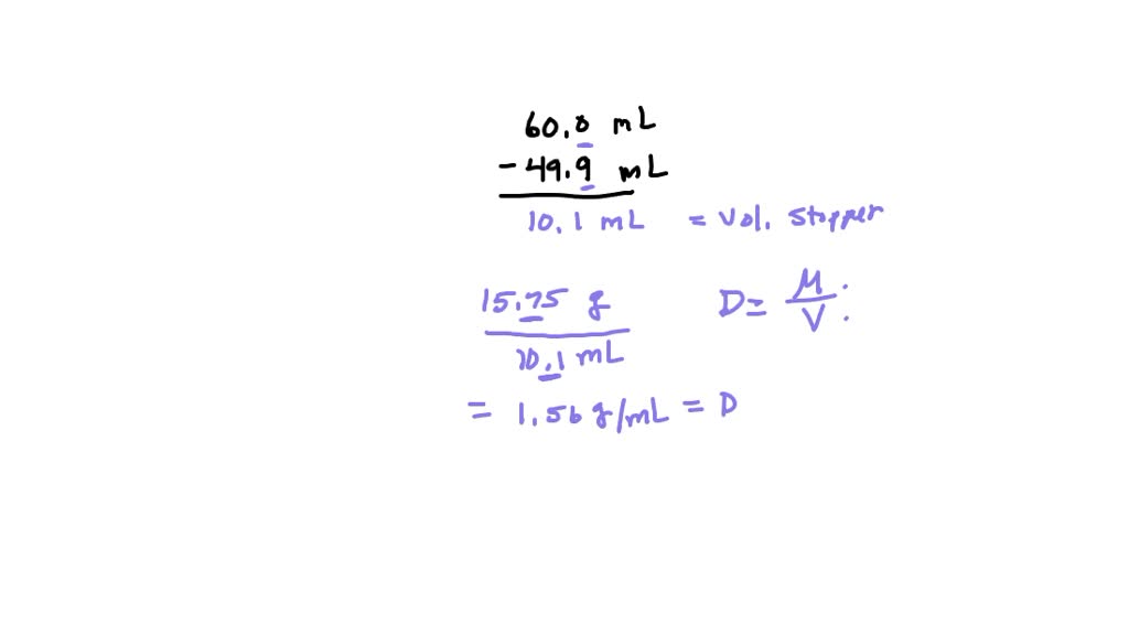SOLVED: Calculating the Volume of the Rubber Stopper Table view List ...