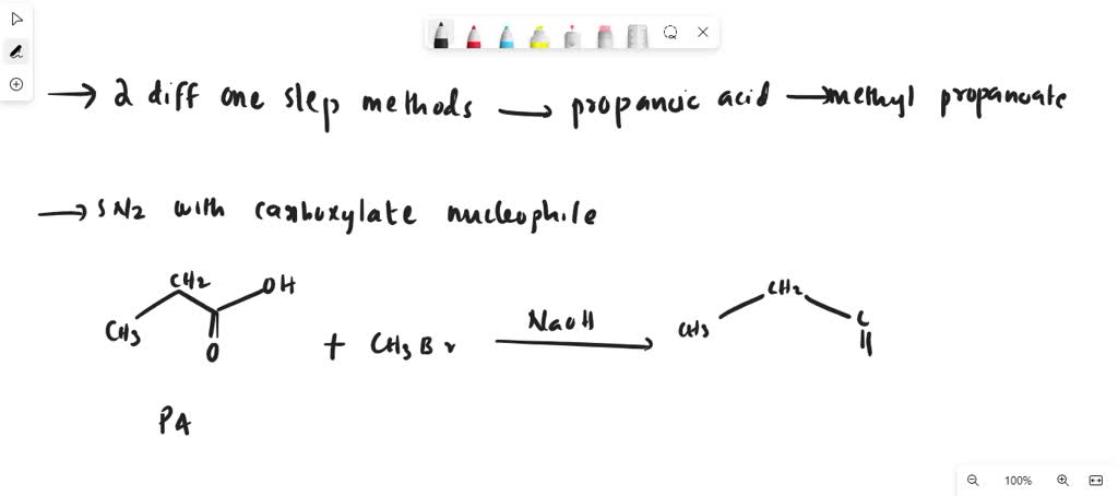 SOLVED: Give two different one-step methods to convert propanoic acid to methyl propanoate.
