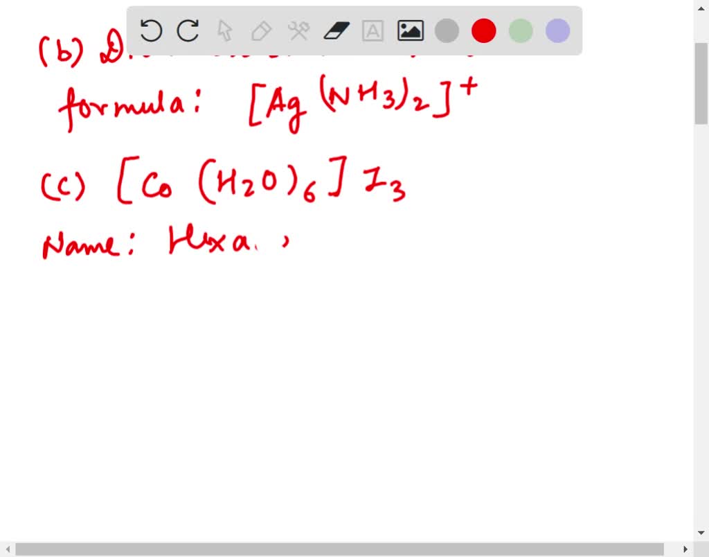 SOLVED: What are the following formulas for the coordination compounds ...