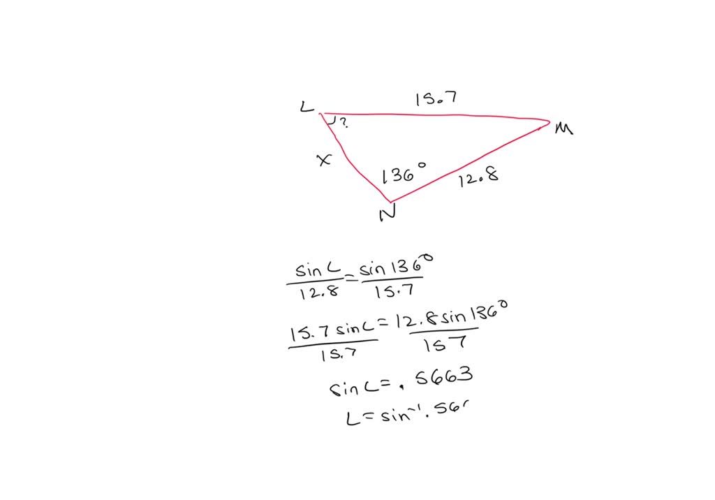SOLVED: The diagram shows triangle LMN. Calculate the length of LN. Give your answer correct to ...