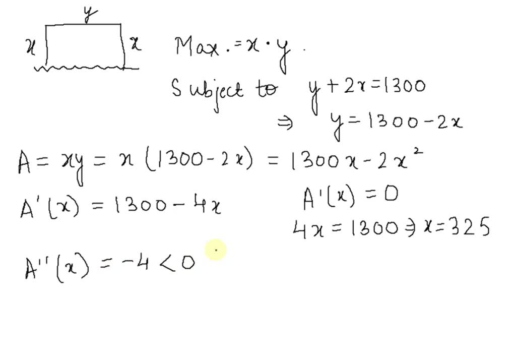 A rectangular plot of farmland will be bounded on one side by a river ...