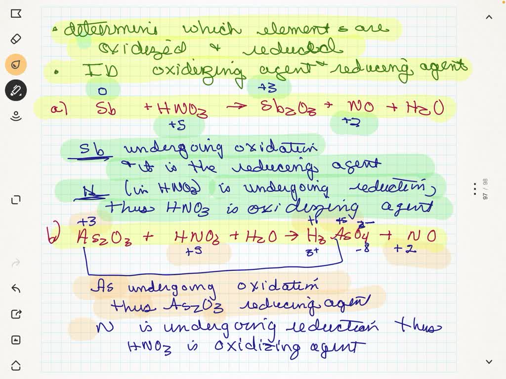 SOLVED: 2. Using the change in oxidation number to determine which ...