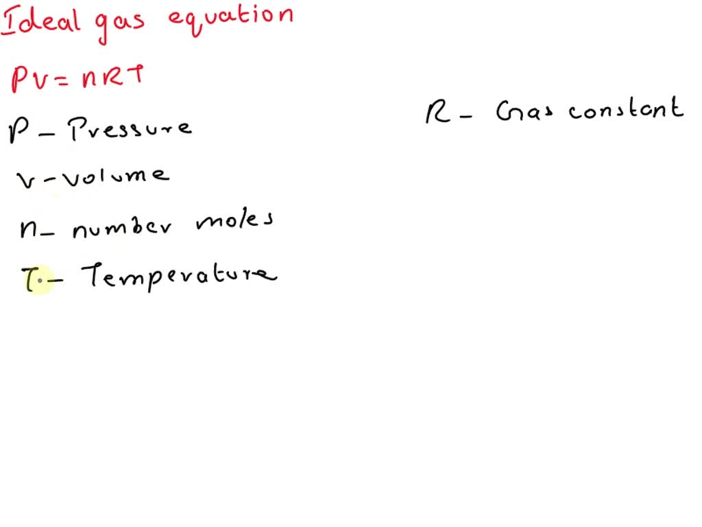 SOLVED: The ideal gas Iaw nRT gives the relationship between the ...