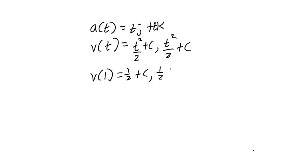 Solved Use The Given Acceleration Function To Find The Velocity Vector