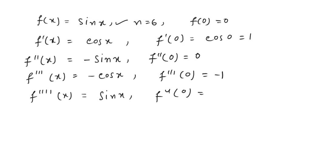 SOLVED: Find the nth Maclaurin polynomial for the function. f(x) sin(x) , 6 Pe(x)