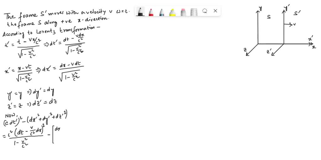 SOLVED: Problem 1: Show that the Lorentz transformation preserves the ...