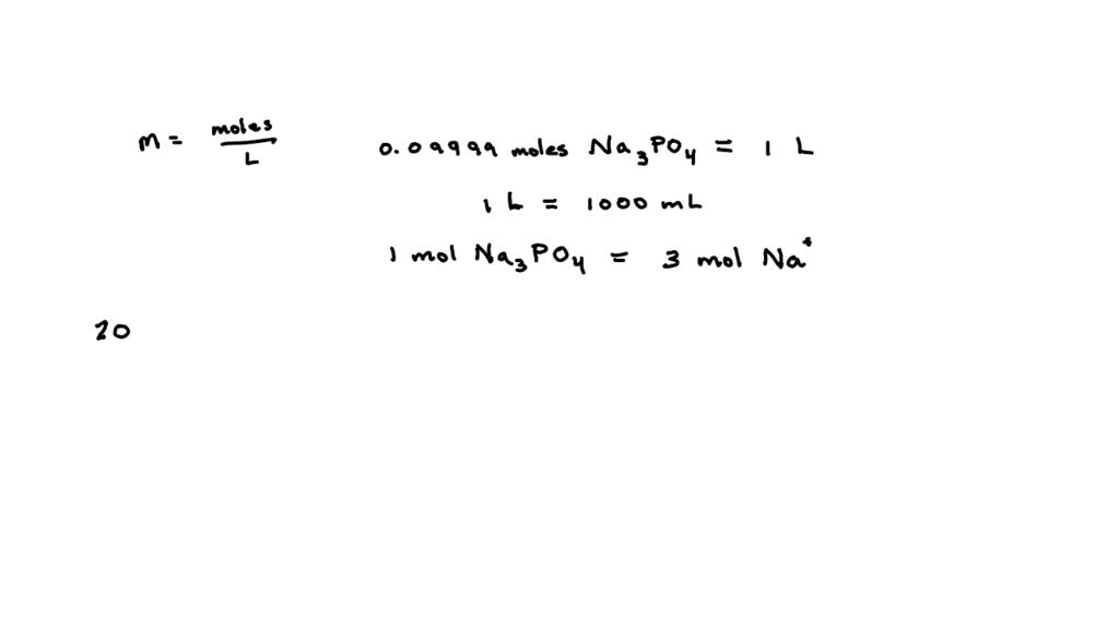 SOLVED: Calculate the chemical amount (moles) of sodium ions in 203.0 ...