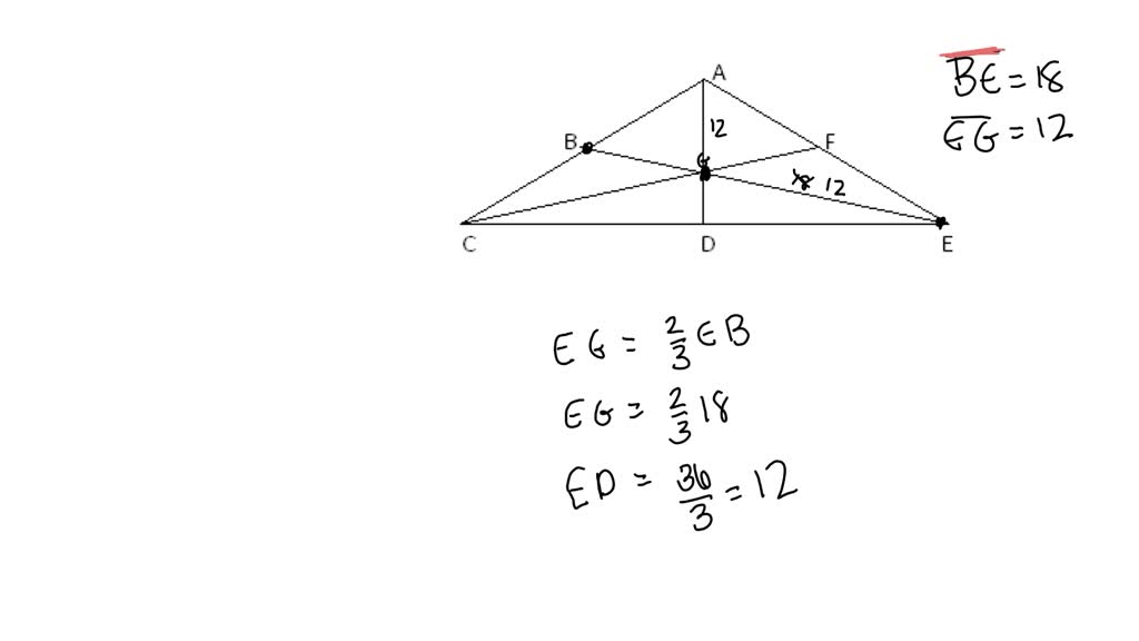 SOLVED: The figure below represents 3 medians that intersect in a ...