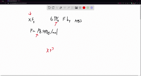 A compound whose empirical formula is XF3 consists of 65 % F by mass ...