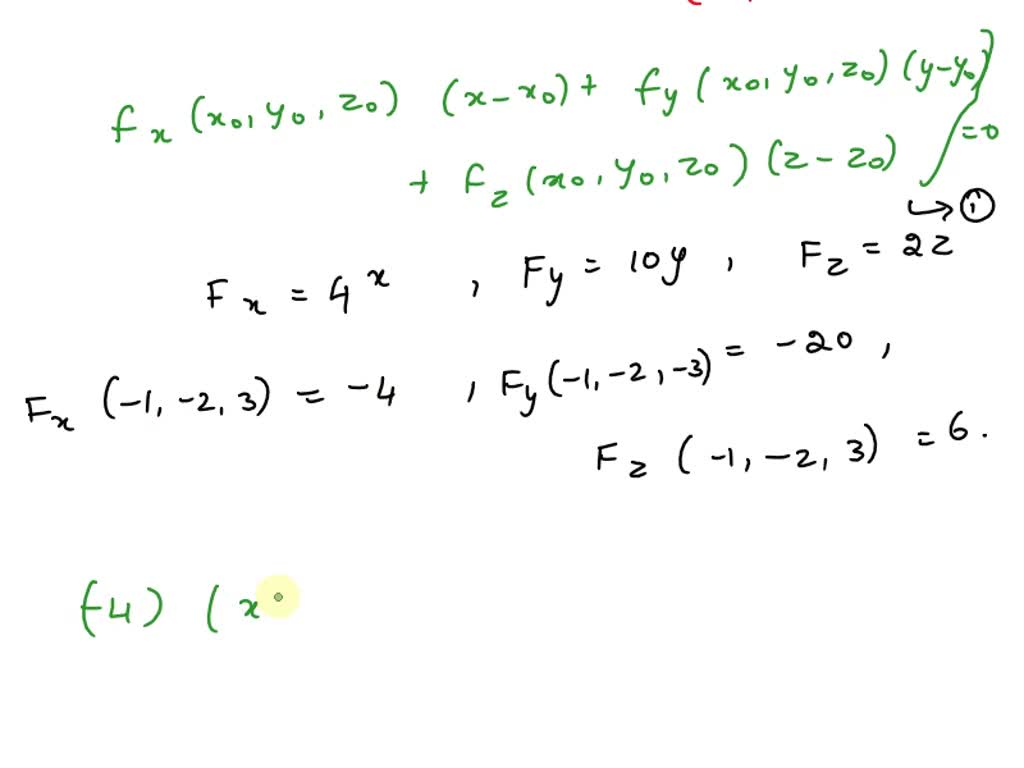Consider the ellipsoid 2x^2 + 5y^2 + z^2 = 31. The implicit form of the ...