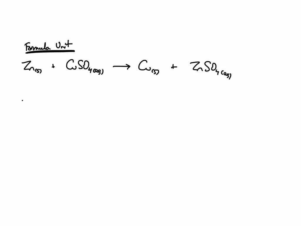 SOLVED: a large piece of zinc metal is placed in copper sulphate CuSO4 ...