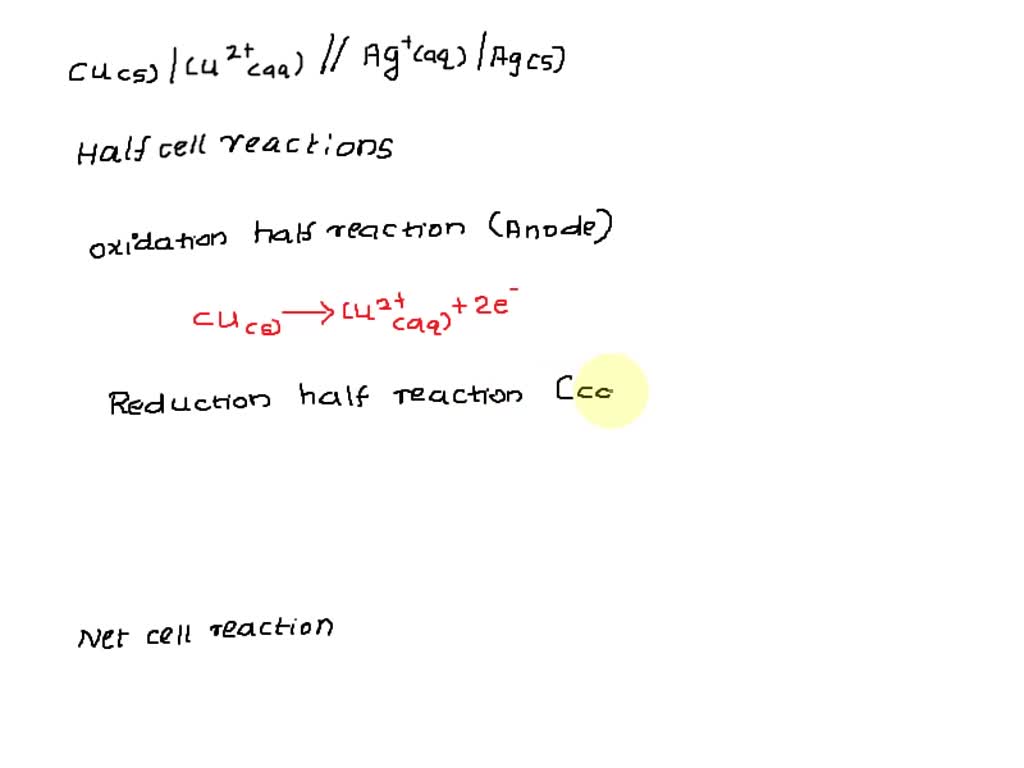 SOLVED: Write the half-reactions as they occur at each electrode and ...