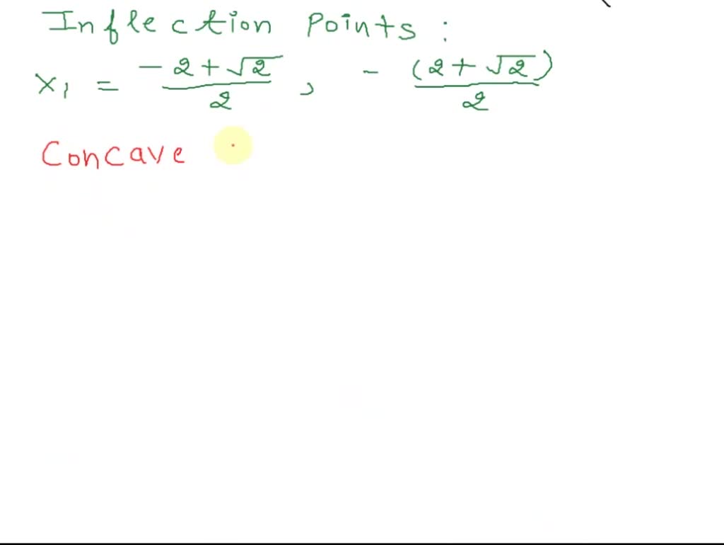 SOLVED: Given the function f(c) = 22 e 2 Use the derivatives to algebraically determine the open ...