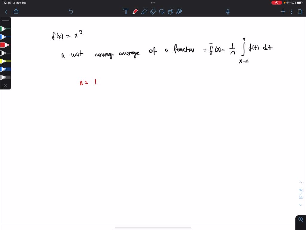 Solved Calculate The 1 Unit Moving Average Of The Function Plot The 1095