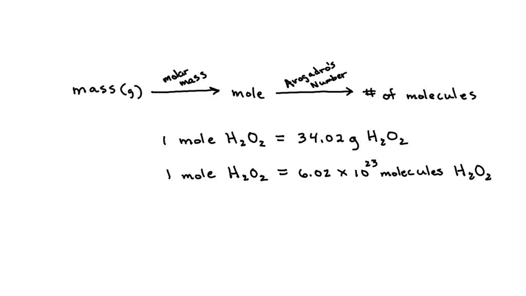 SOLVED: How many molecules are in a 2.00 g sample of hydrogen peroxide ...