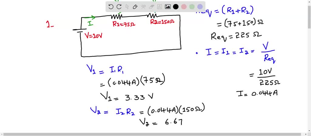 SOLVED: Lab All: Series and Parallel Circuits Series Circuit: A 75 Ohm and 150 Ohm resistor are ...