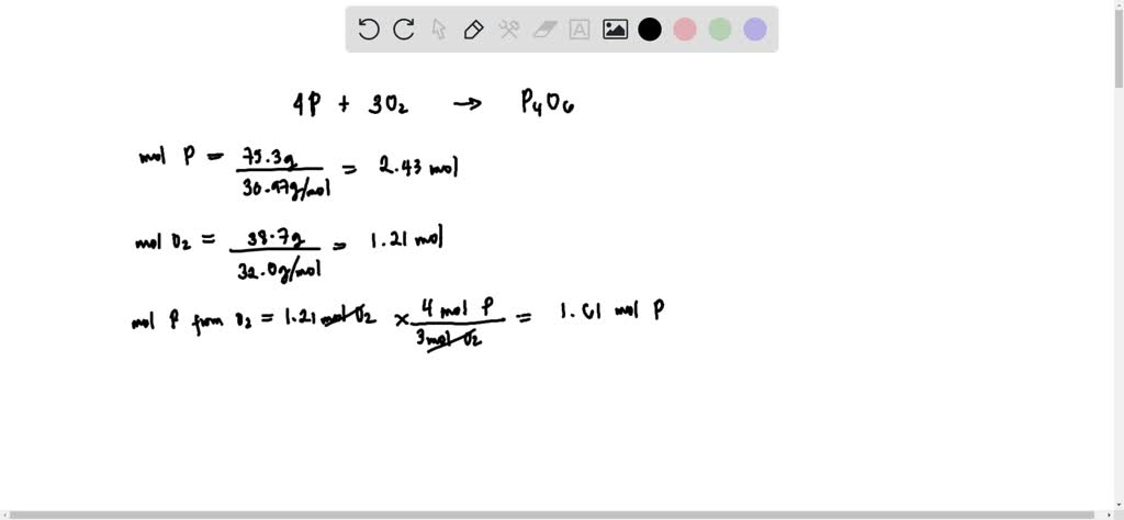SOLVED: Tetraphosphorus hexaoxide is formed by the reaction of ...