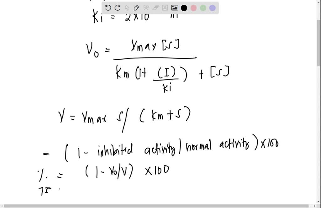 SOLVED Calculate Kj For Noncompetitive Inhibitor If 2x10 4 M Yields 75