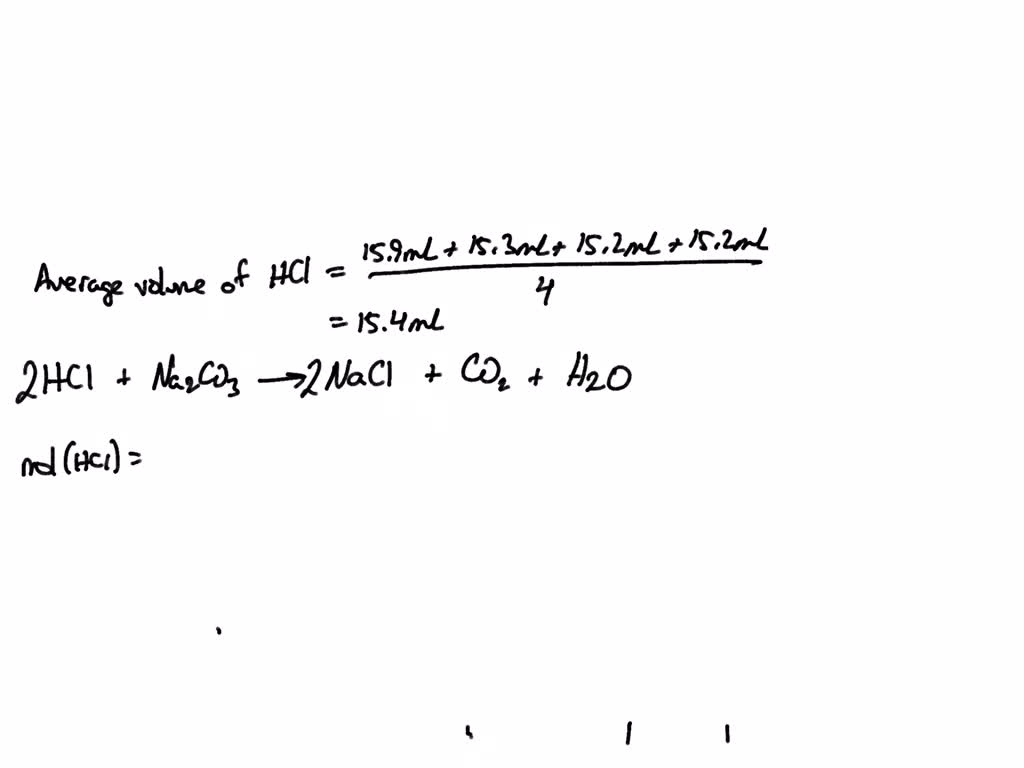 SOLVED: What is the molar concentration of the sodium carbonate solution? Explain: Titration of ...