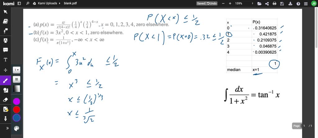 Solved A Median Of A Distribution Of One Random Variable X Of The 3219